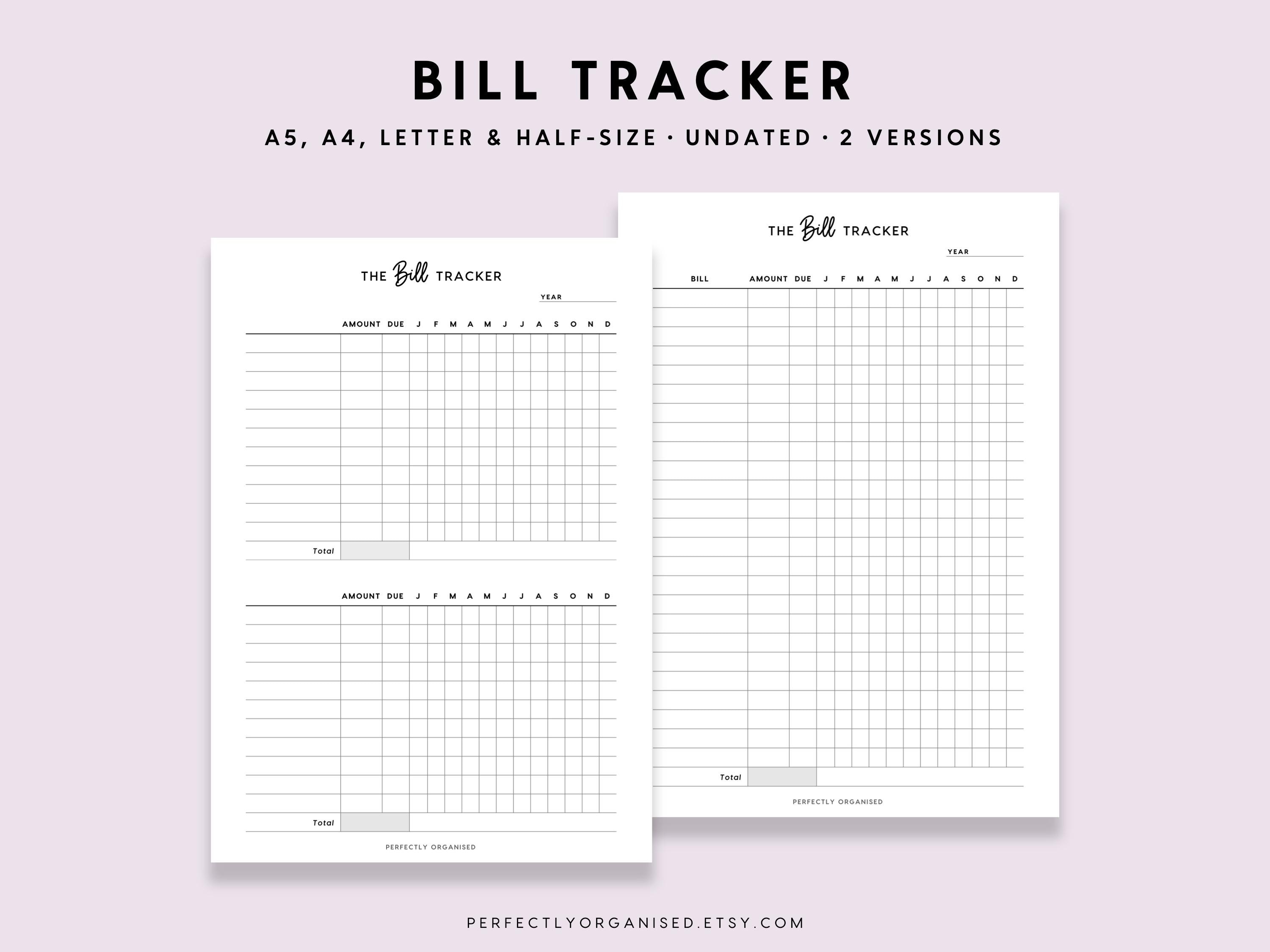 Bill Tracker Printable: Budgeting Pages (A5 A4 Letter PDF) - Etsy UK