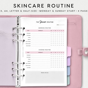 Beauty Routine Printable Planner. Self Care Journal. Skincare - Etsy