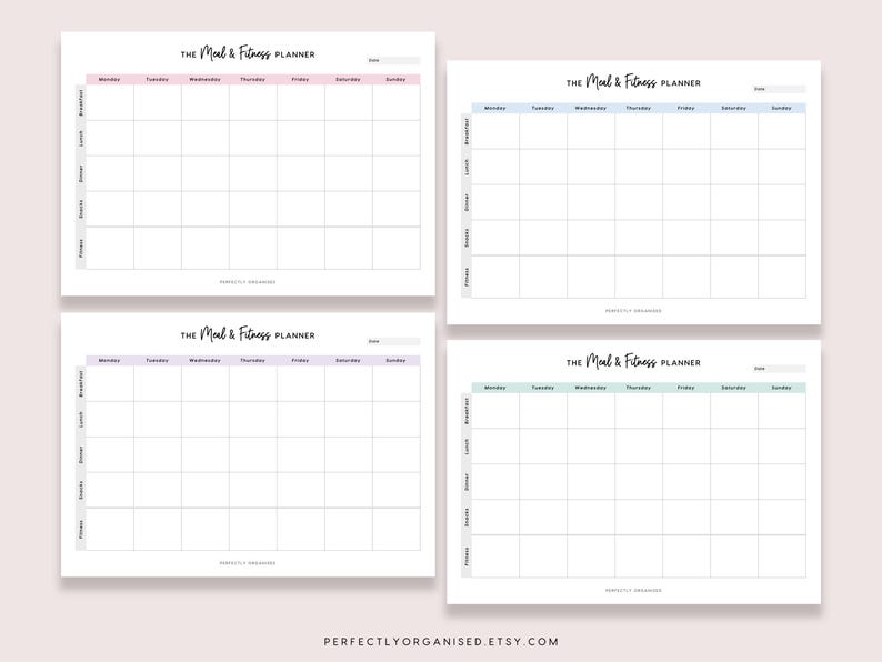 Meal & Fitness Planner | Weekly Meal Planner, Meal Planning, Fitness ...