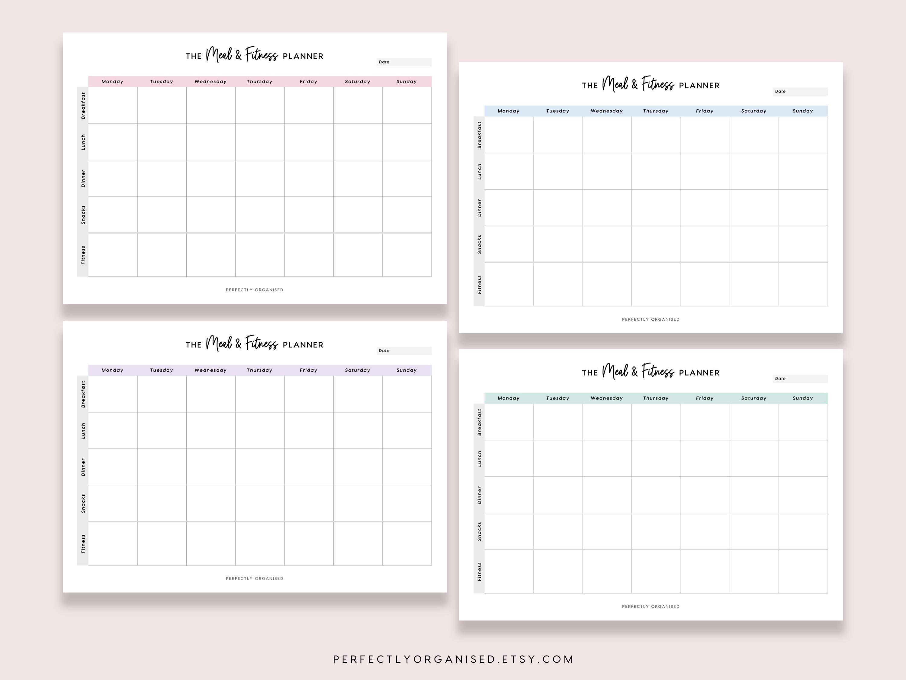 Meal & Fitness Planner | Weekly Meal Planner, Meal Planning, Fitness ...
