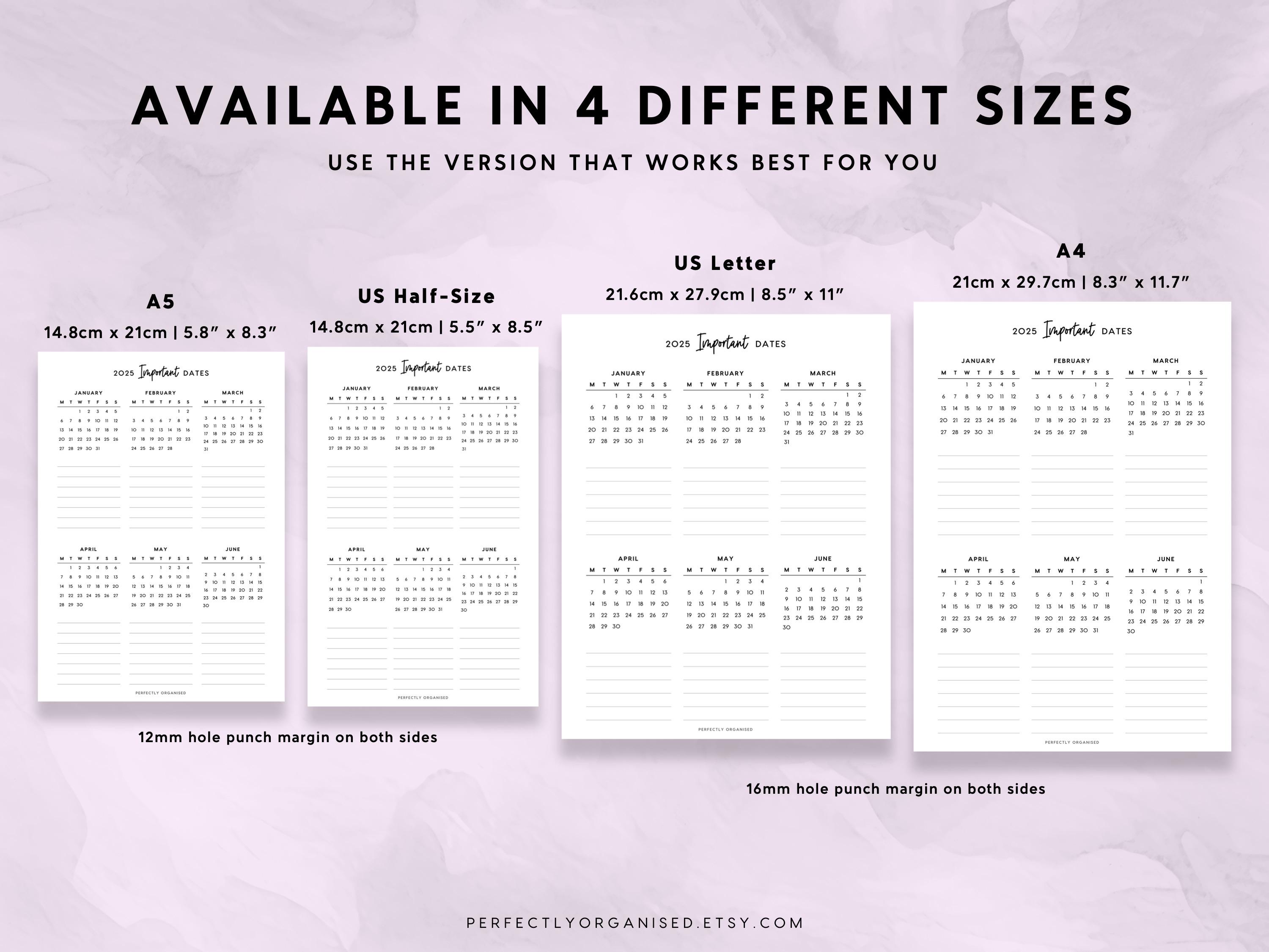 2025 Important Dates | 2025 Monthly Dates Overview, 2025 Monthly ...