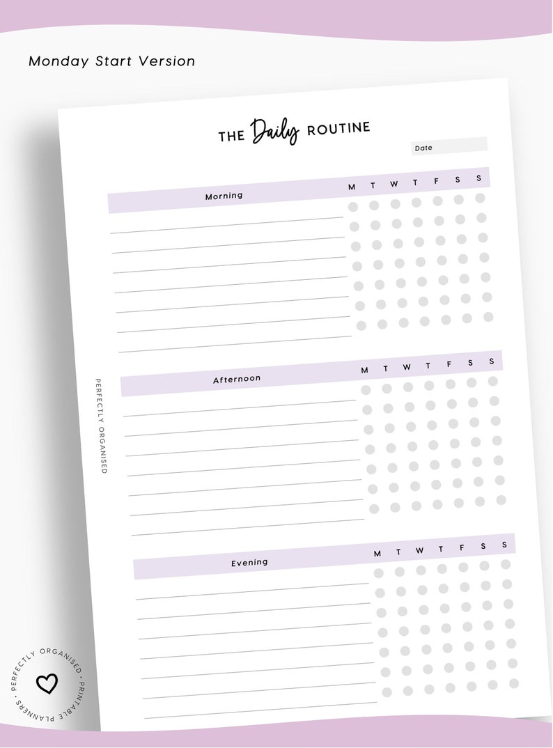 PRINTABLE Daily Routine Daily Schedule Weekly Routine - Etsy UK