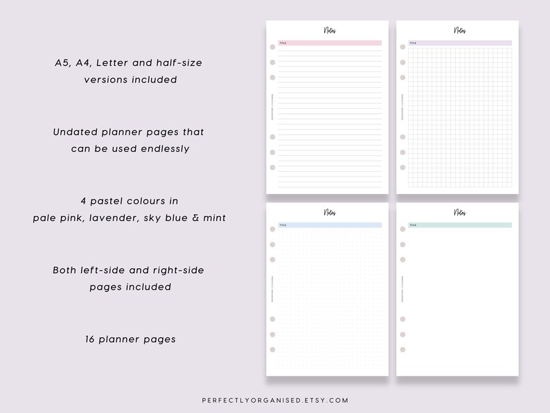 PRINTABLE Notes Bundle Notes Pages, Notes , Dot Grid Notes, Lined Notes ...
