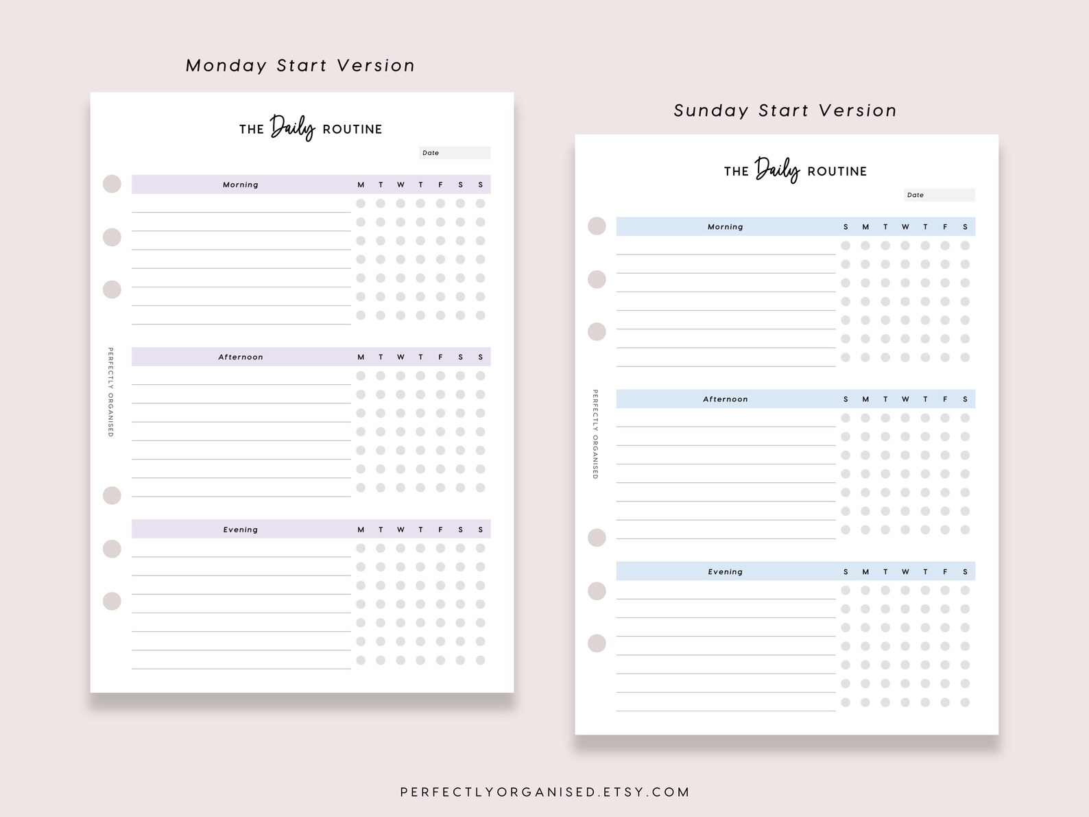 PRINTABLE Daily Routine Daily Schedule, Weekly Routine, Daily Planning ...