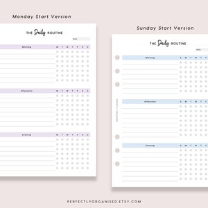 PRINTABLE Daily Routine Daily Schedule, Weekly Routine, Daily Planning ...