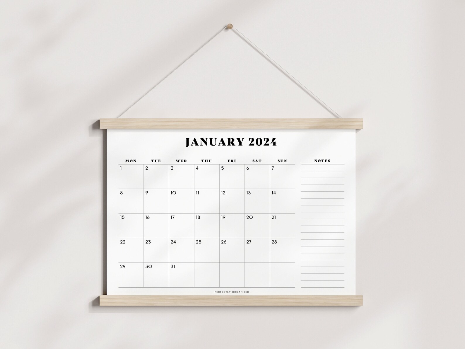 PRINTABLE 2024 Wall Calendar 2024 Calendar Printable, 2024 Desk ...