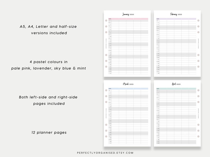 PRINTABLE 2023 Family Planner 2023 Family Calendar 2023 - Etsy
