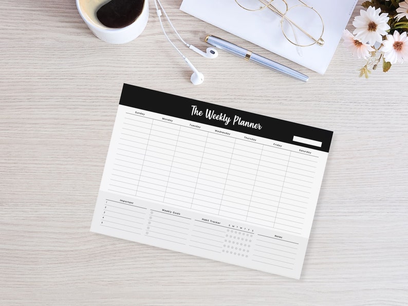 PRINTABLE Weekly Planner design 3 Desk Planner Weekly - Etsy