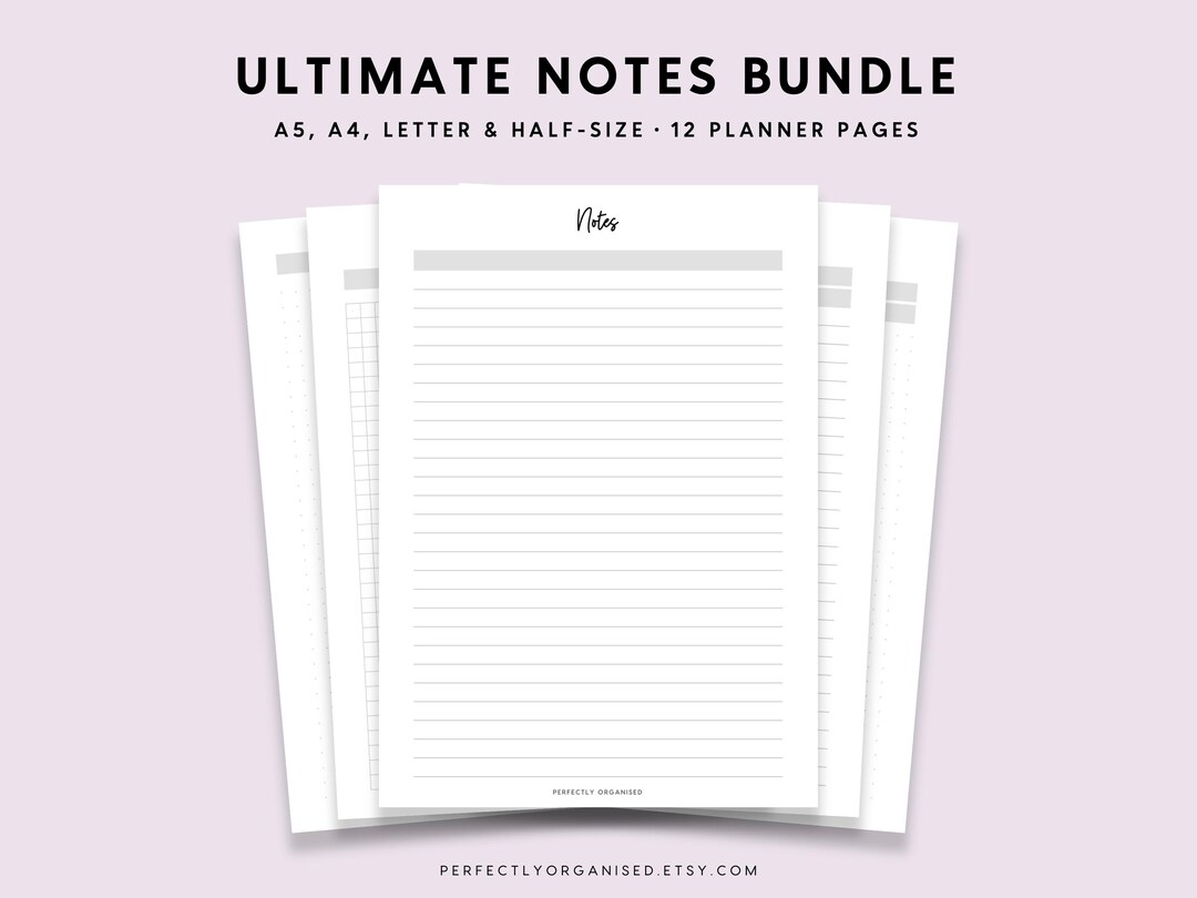 Ultimate Notes Bundle | Meeting Notes Pages, Grid Notes, Dot Grid Notes ...