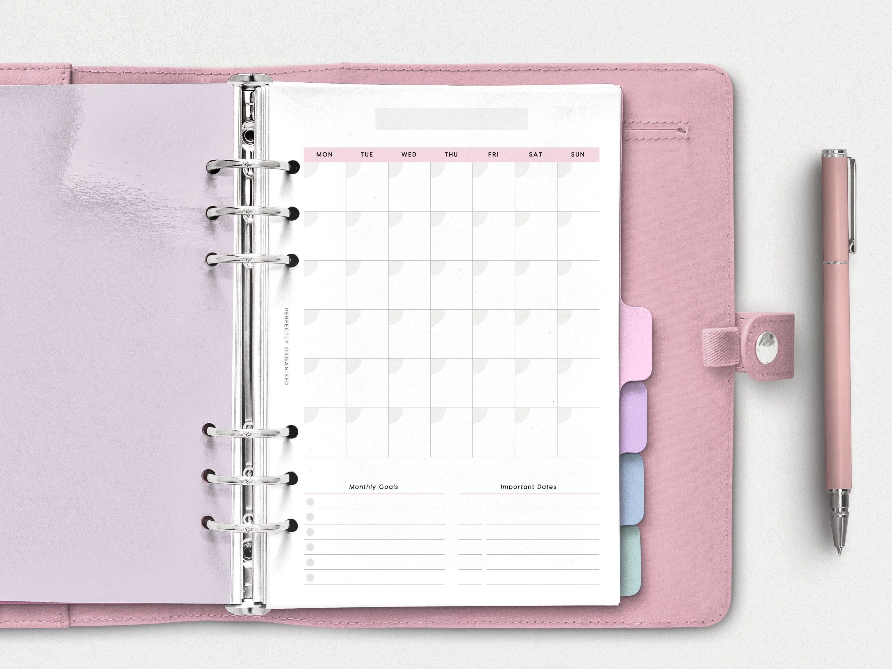 PRINTABLE Undated Month on 1 Page Undated Monthly Planner, Monthly ...