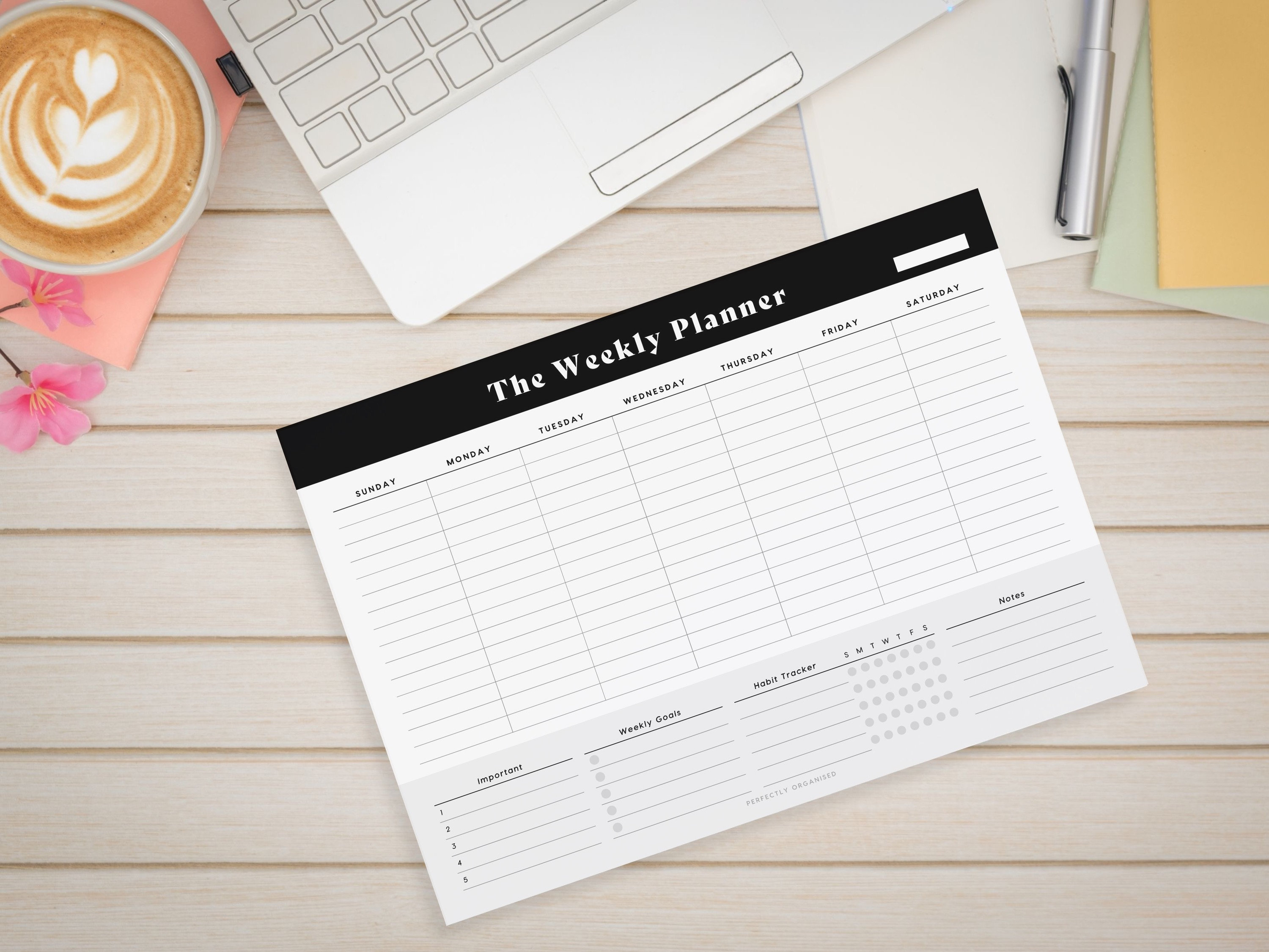 PRINTABLE Weekly Planner design 3 Desk Planner, Weekly Schedule, Weekly ...