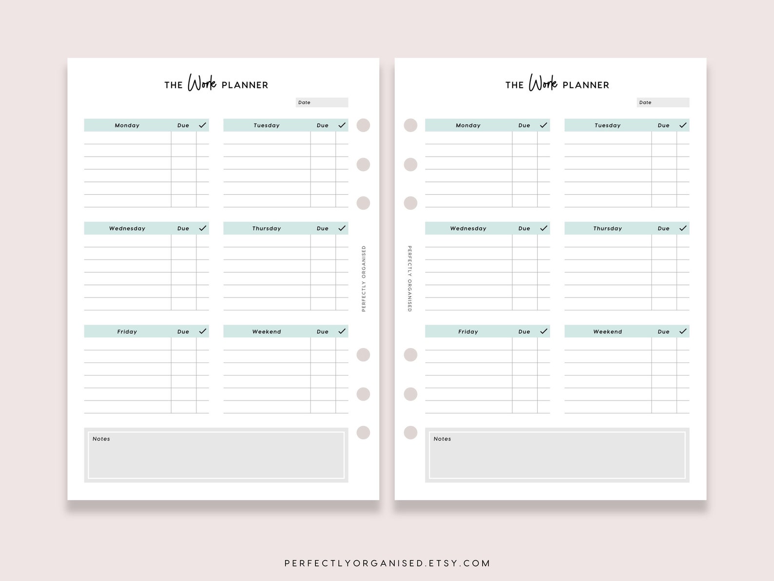 Work Planner Work Tracker, Work Schedule, Workday Planner, Home Planner ...