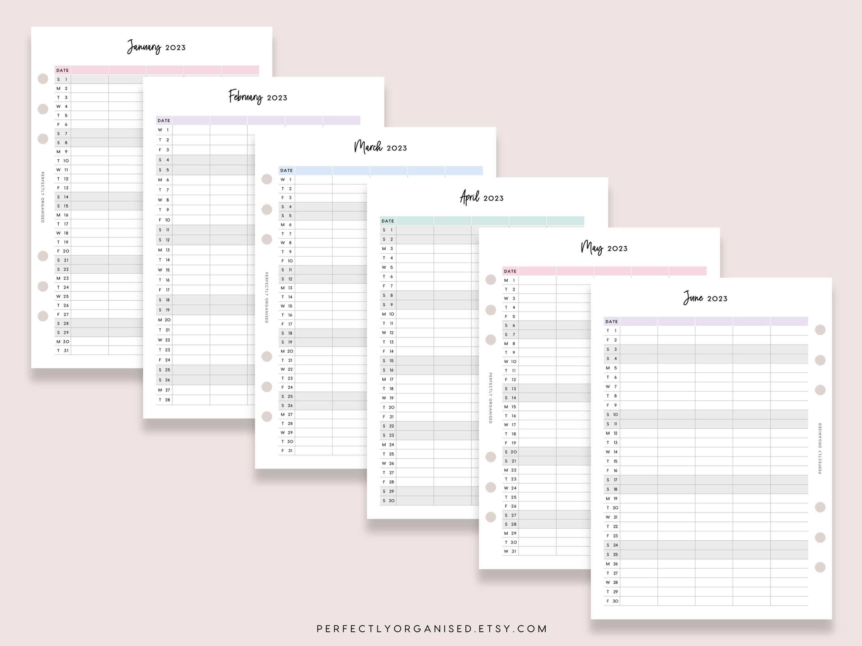 PRINTABLE 2023 Family Planner 2023 Family Calendar 2023 - Etsy