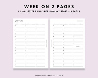 Half Letter Weekly Schedule Printable, Weekly to Do List, Hourly ...