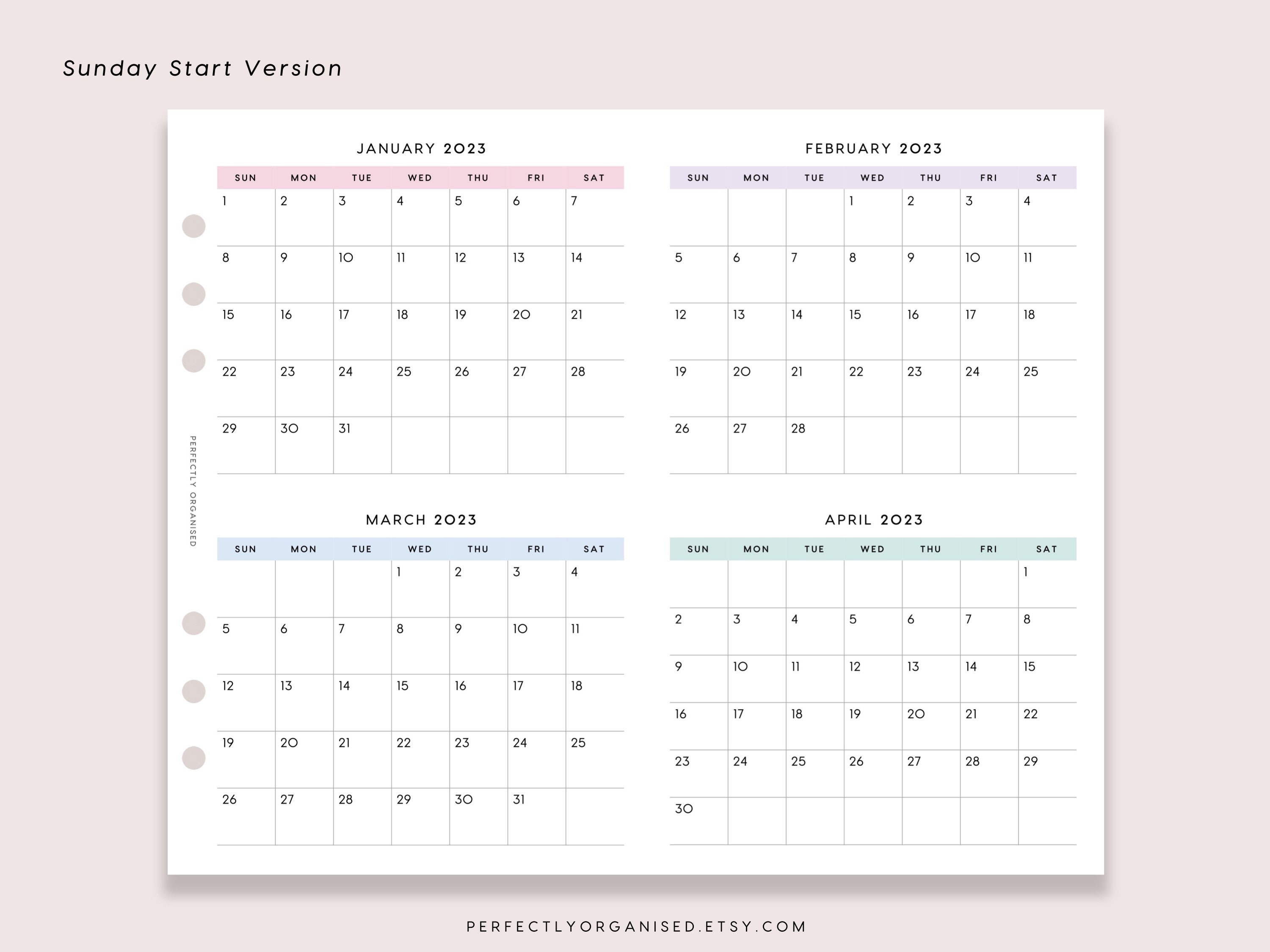 PRINTABLE 2023 Fold-out Calendar 2023 Calendar 2023 - Etsy UK
