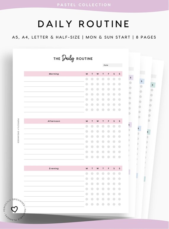 PRINTABLE Daily Routine Daily Schedule Weekly Routine - Etsy