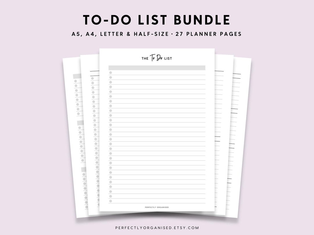 To-do List Bundle | to Do List, Task List, Master To-do List, Daily to ...