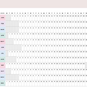 2025 Horizontal Calendar 2025 Foldout Horizontal Calendar 2025
