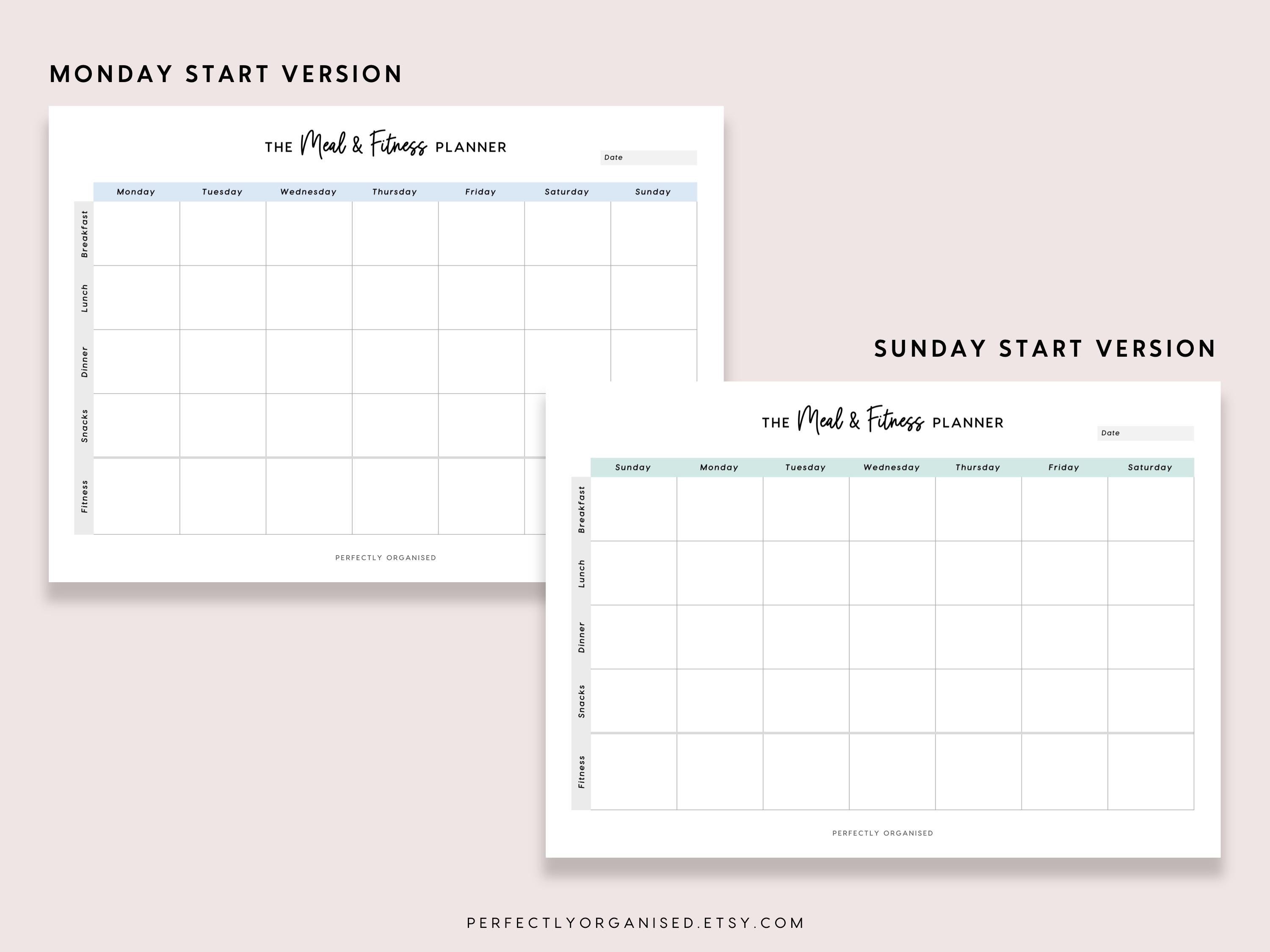 Meal & Fitness Planner | Weekly Meal Planner, Meal Planning, Fitness ...