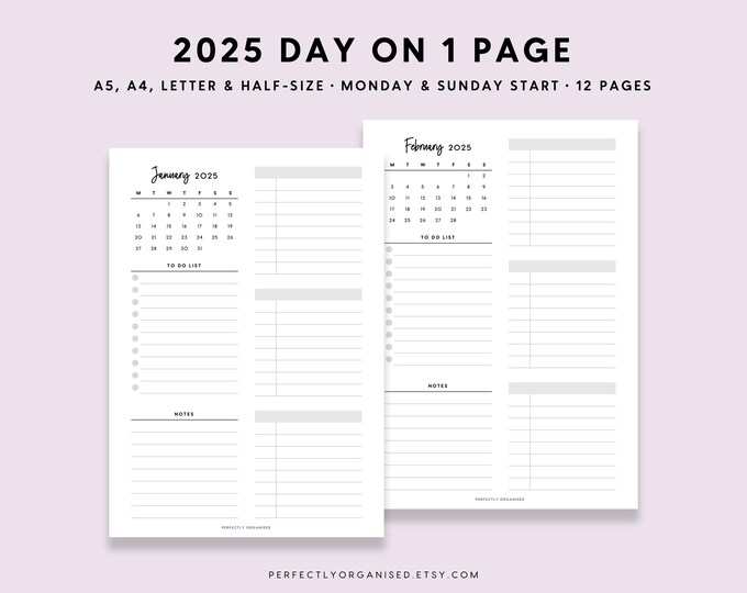 2025 Daily Planner, Blank 2025 Diary, 2025 Calendar, Dated Annual ...