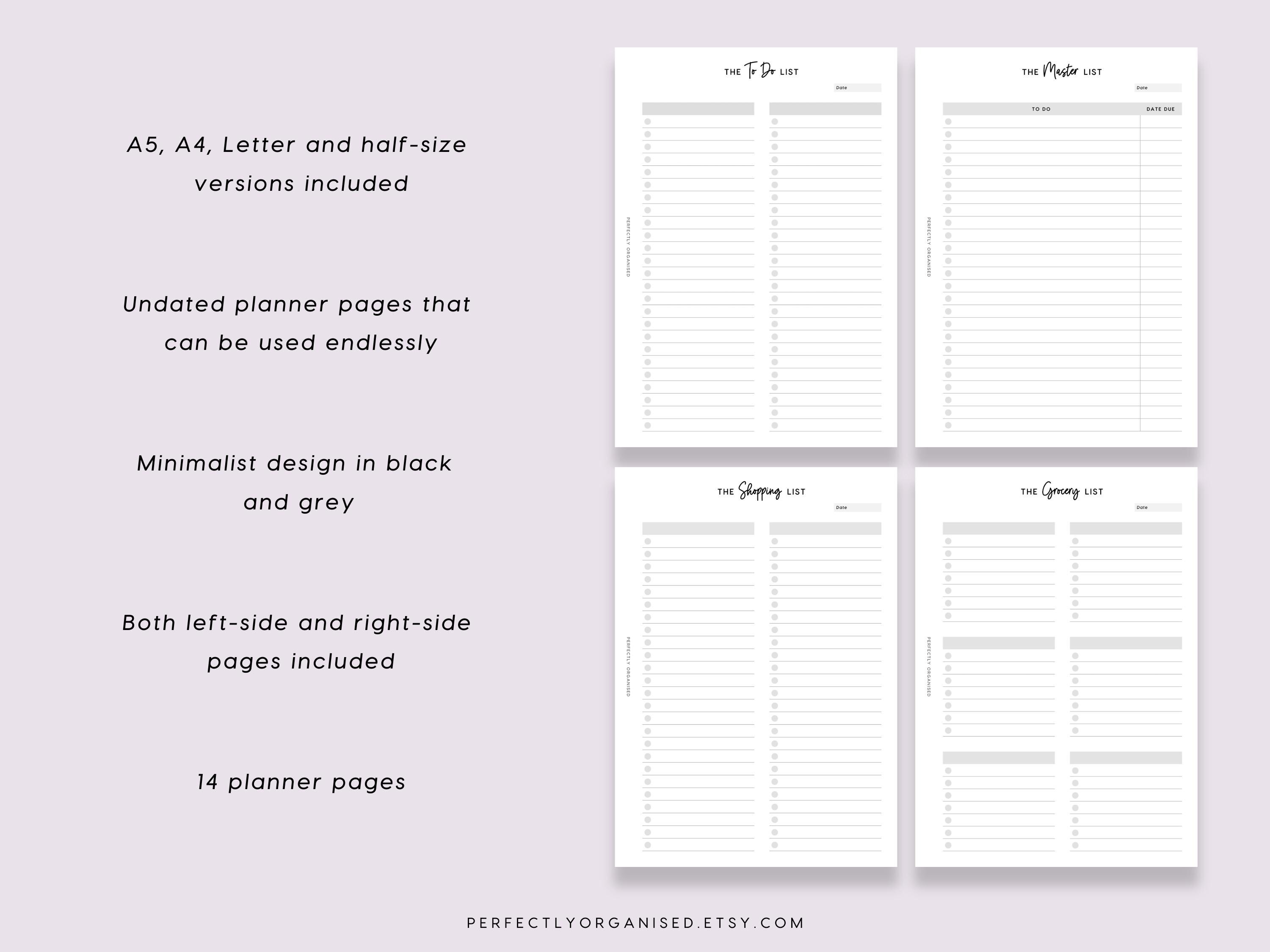 Ultimate List Bundle To-do List, Shopping List, Grocery List, Wish List ...