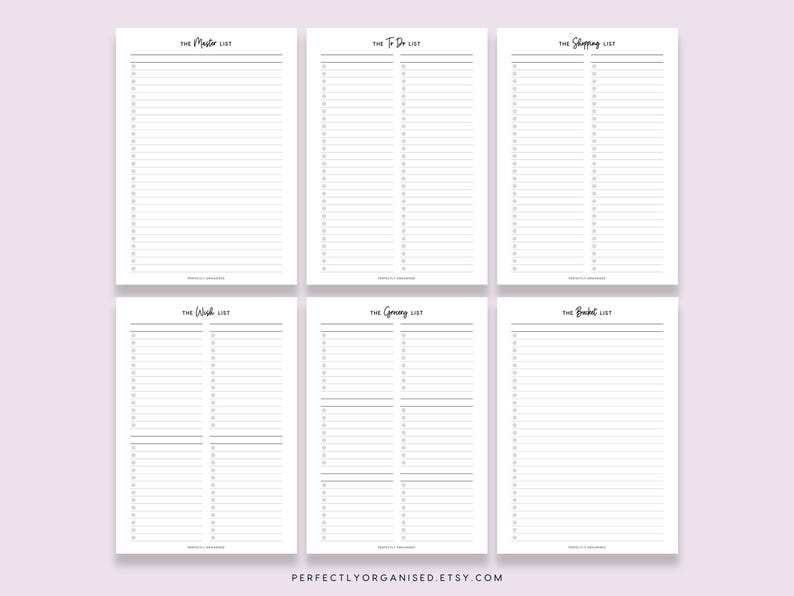 Ultimate List Bundle | to Do List, Shopping List, Grocery List, Wish ...