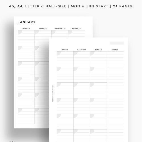 Undated Weekly Planner Printable Subject Planner Teacher - Etsy Hong Kong