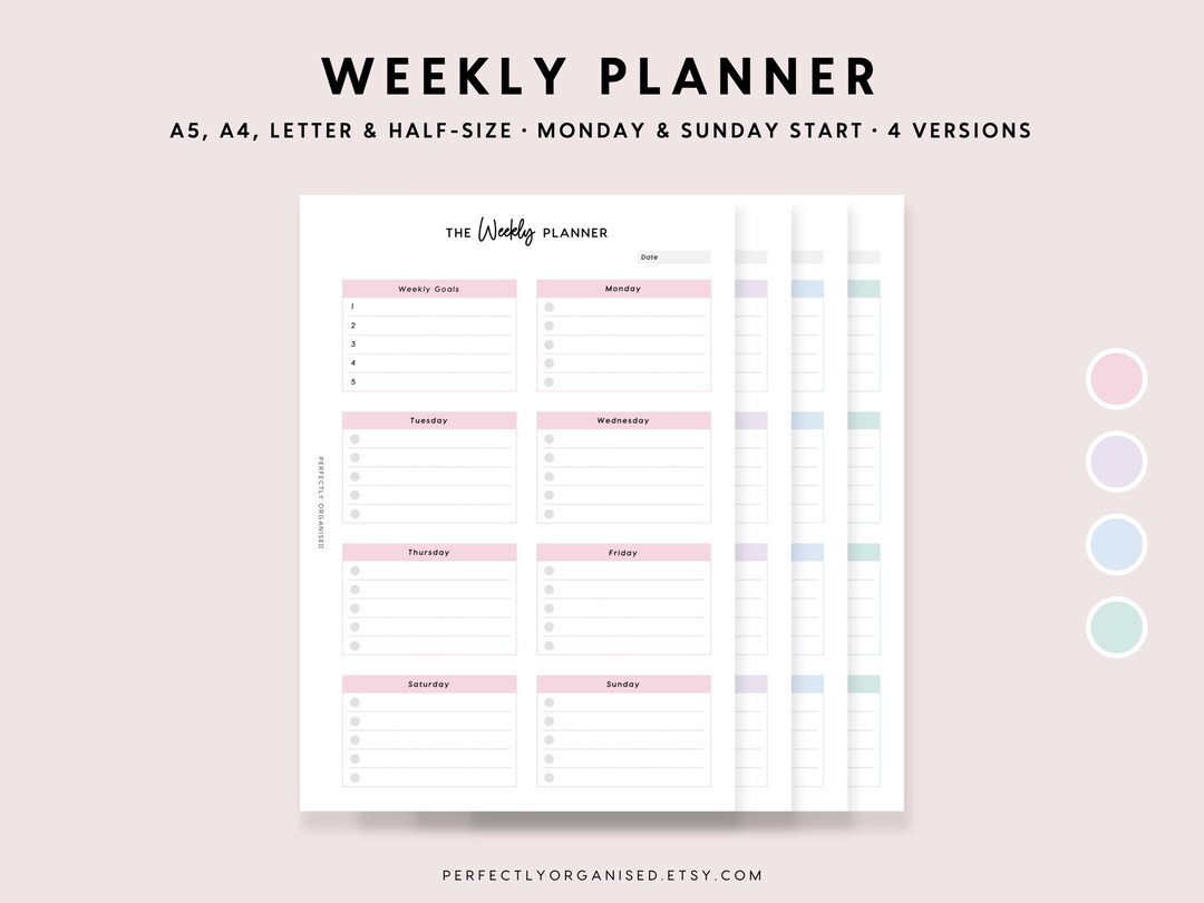 Weekly Planner design 1 Weekly Plan, Weekly Schedule, Weekly Planning ...