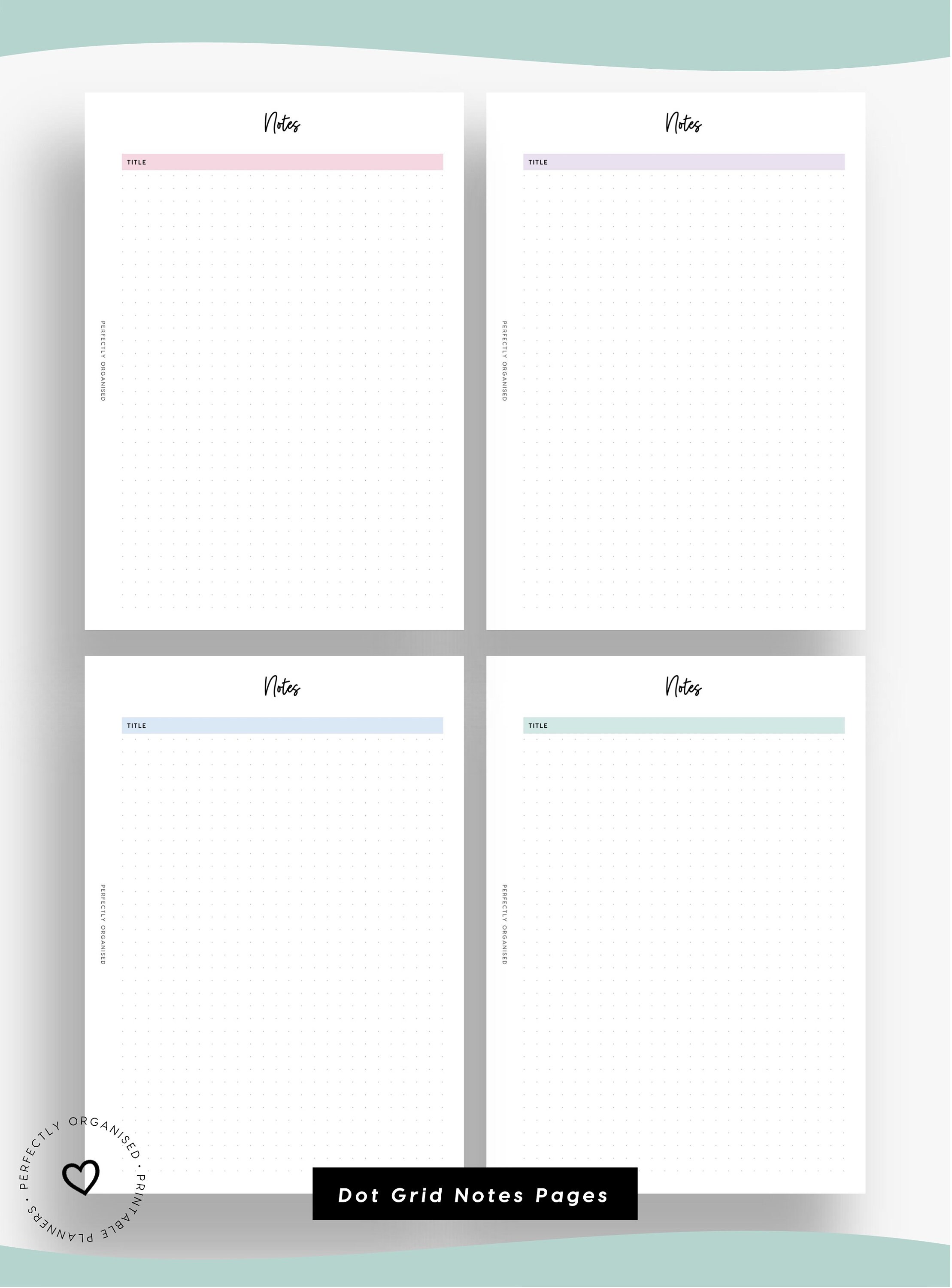 PRINTABLE Notes Bundle Notes Pages Notes Dot Grid Notes - Etsy