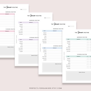 Skincare Routine | Skincare Tracker, Self Care Planner, Morning Routine ...