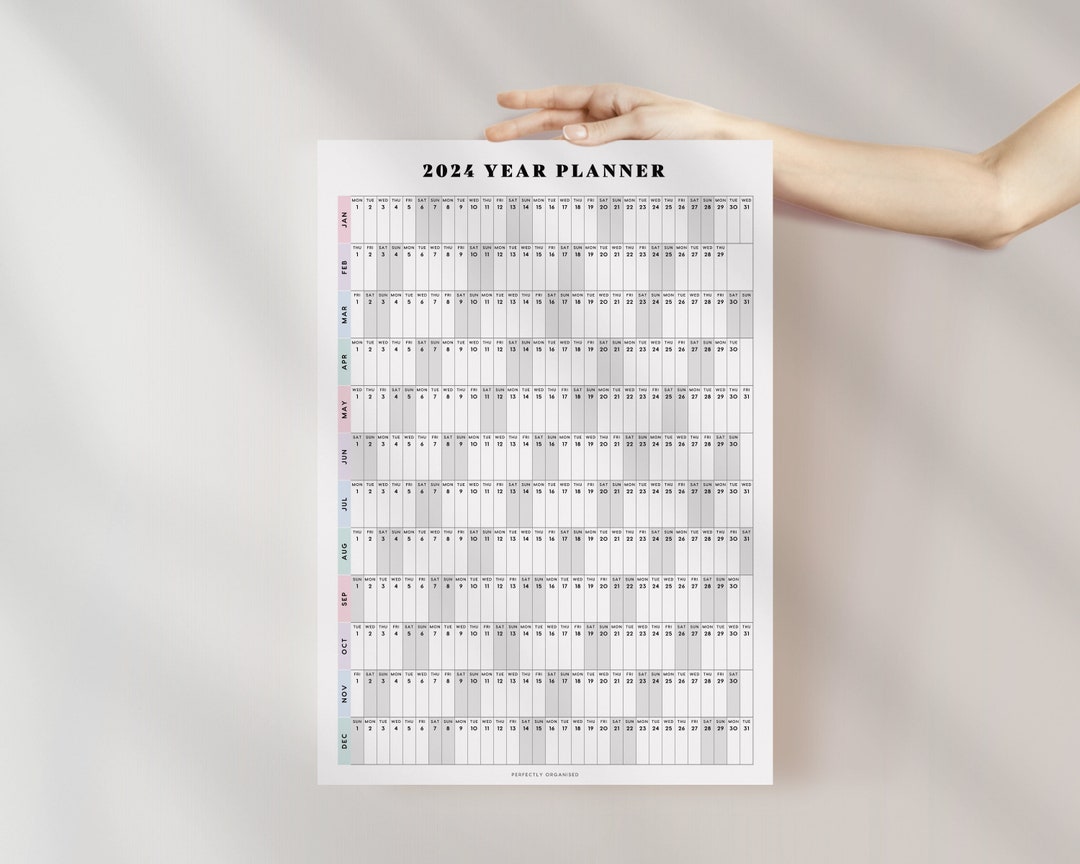 PRINTABLE 2024 Year Planner 2024 Large Wall Calendar, 2024 Year ...