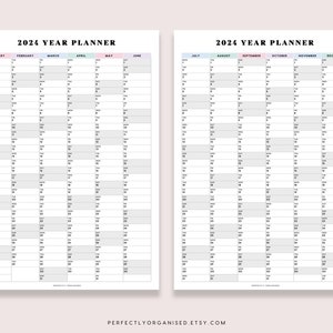 PRINTABLE 2024 Year Planner 2024 Large Wall Calendar, 2024 Year ...