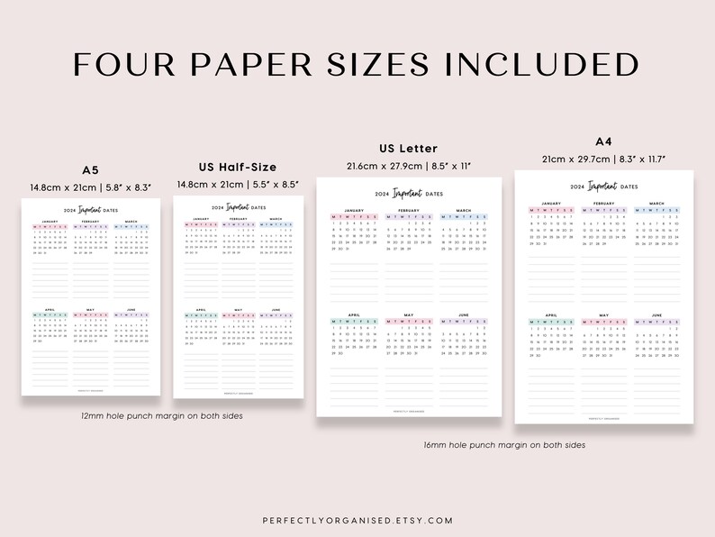 PRINTABLE 2024 Important Dates 2024 Monthly Dates Overview, 2024 ...
