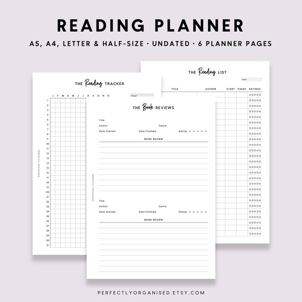 Reading Journal Printable A5 - Etsy