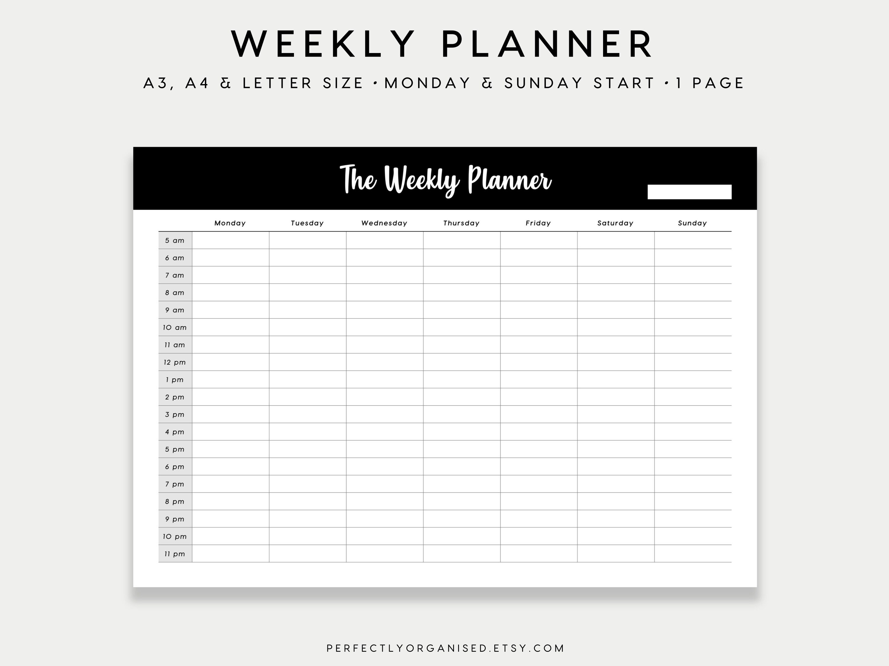 PRINTABLE Weekly Planner design 4 Desk Planner Weekly - Etsy