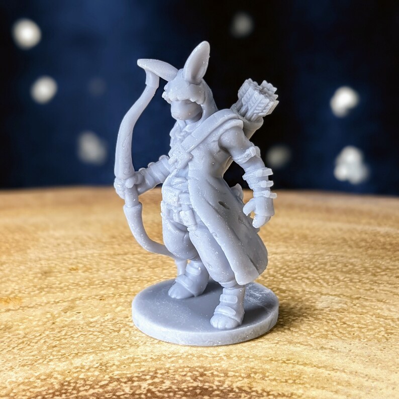 Rabbitfolk Archer Miniature 3D Printed Tabletop Ranger | Etsy