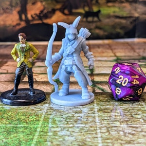 Rabbitfolk Archer Miniature 3D Printed Tabletop Ranger Great for D&D ...