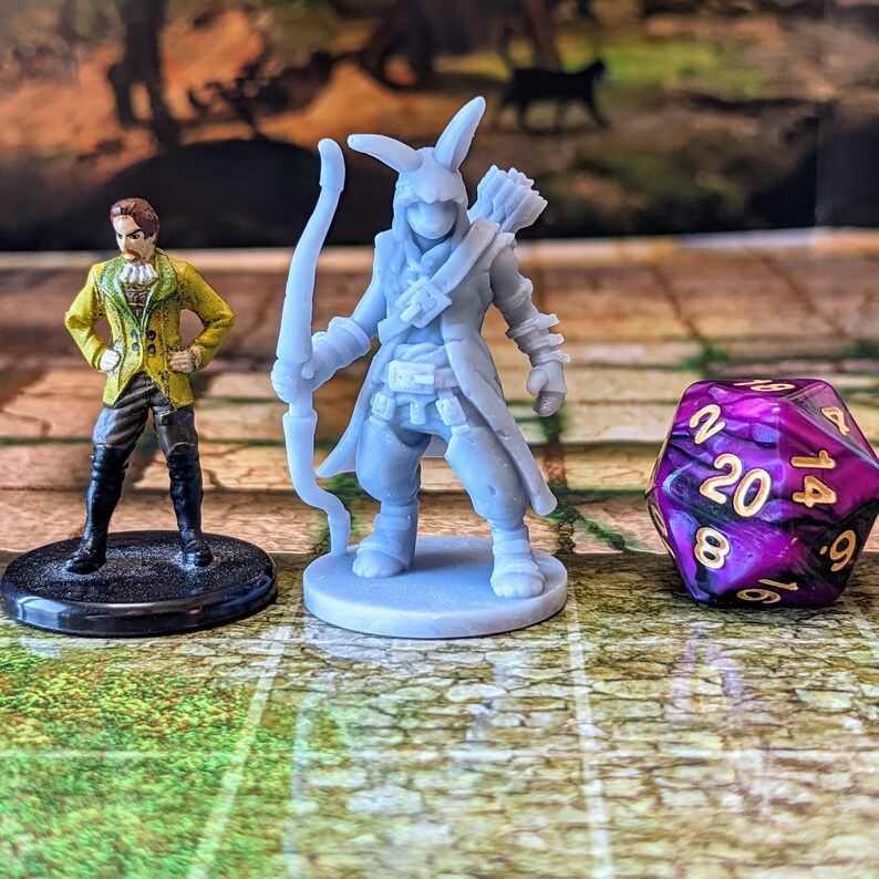 Rabbitfolk Archer Miniature 3D Printed Tabletop Ranger | Etsy