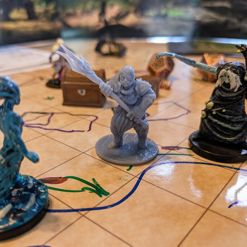 Human Fighter With Halberd 3D Printed Resin Miniature - Etsy