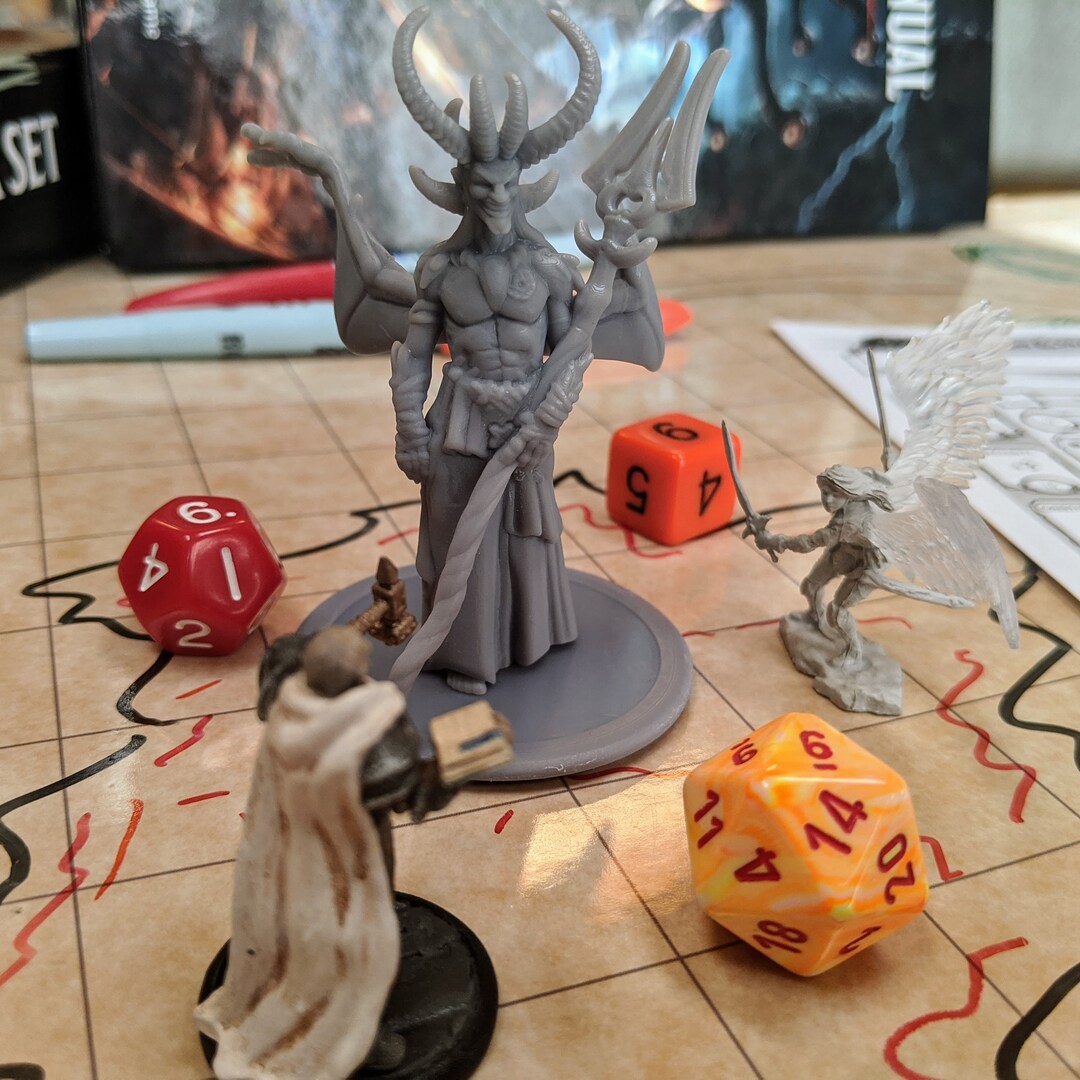 Asmodeus Miniature: 3D Printed Devil Villain for D&D, Pathfinder (73mm ...