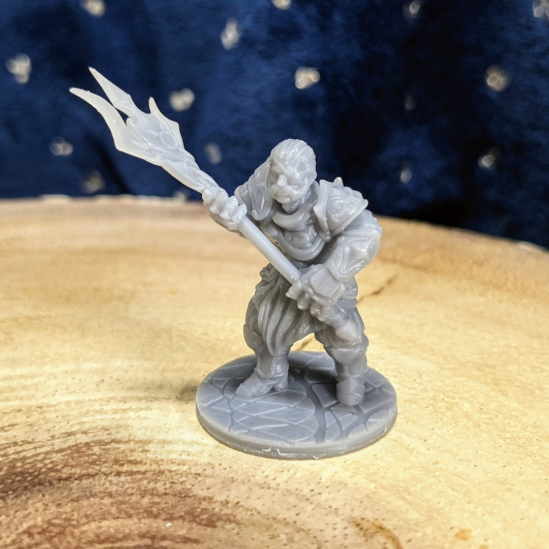 Human Fighter With Halberd | 3D Printed Resin Miniature | Great for ...