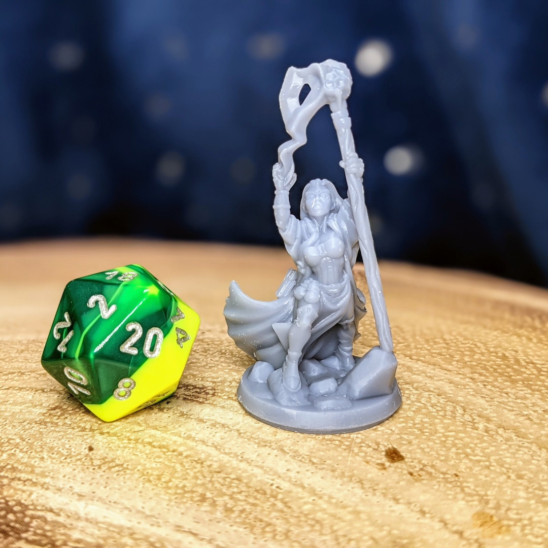 Human Sorceress Miniature 3D Printed Resin Mage Great for Dungeons and ...