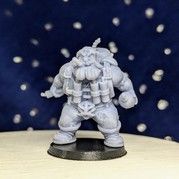 Dwarven Grenadier Miniature 3D Printed Tabletop Pyromaniac | Etsy