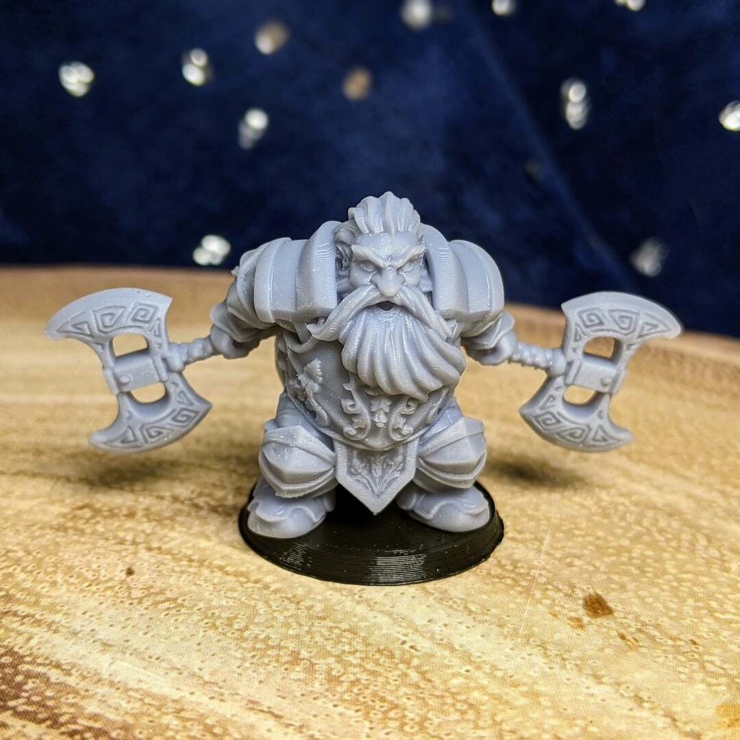 Dwarven Dual Axe Fighter 3D Printed Tabletop Berserker - Etsy