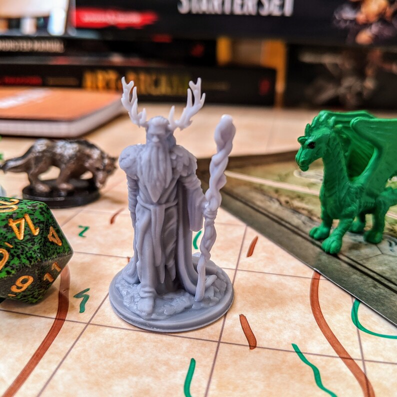 Elder Druid Miniature 3D Printed Tabletop Figure Great for - Etsy