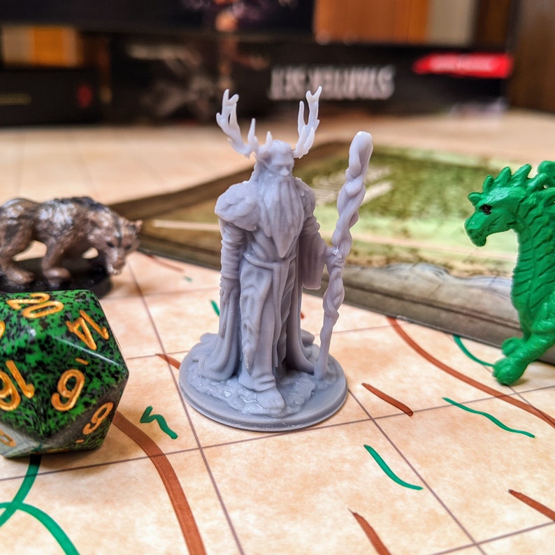 Elder Druid Miniature 3D Printed Tabletop Figure Great for - Etsy