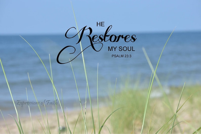 He Restores My Soul Scripture Wall Art Canvas, Psalm 23 Christian Wall ...