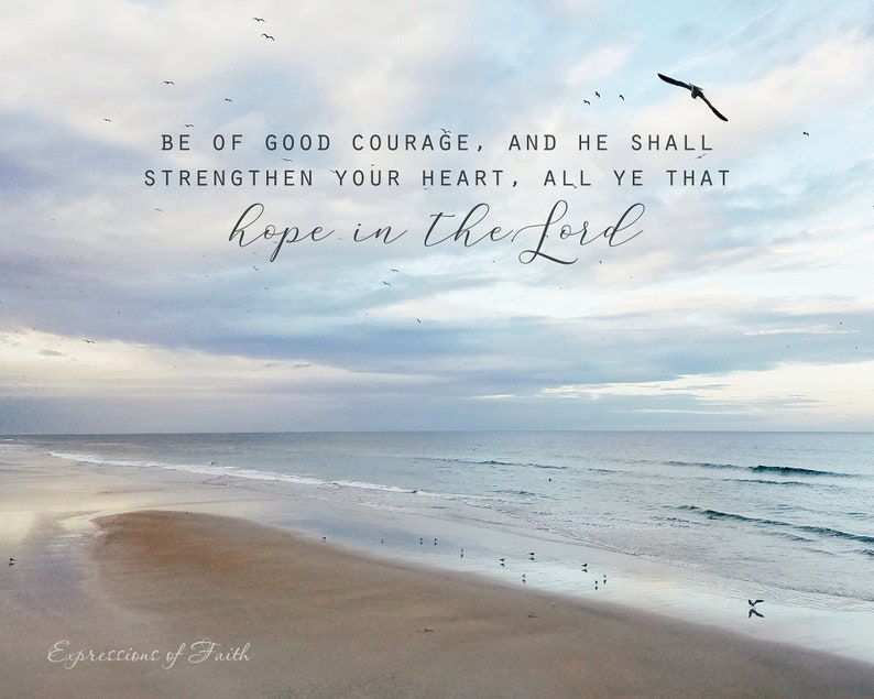 Hope in the Lord Scripture Wall Art, Bible Verse Wood Plaque, Coastal ...