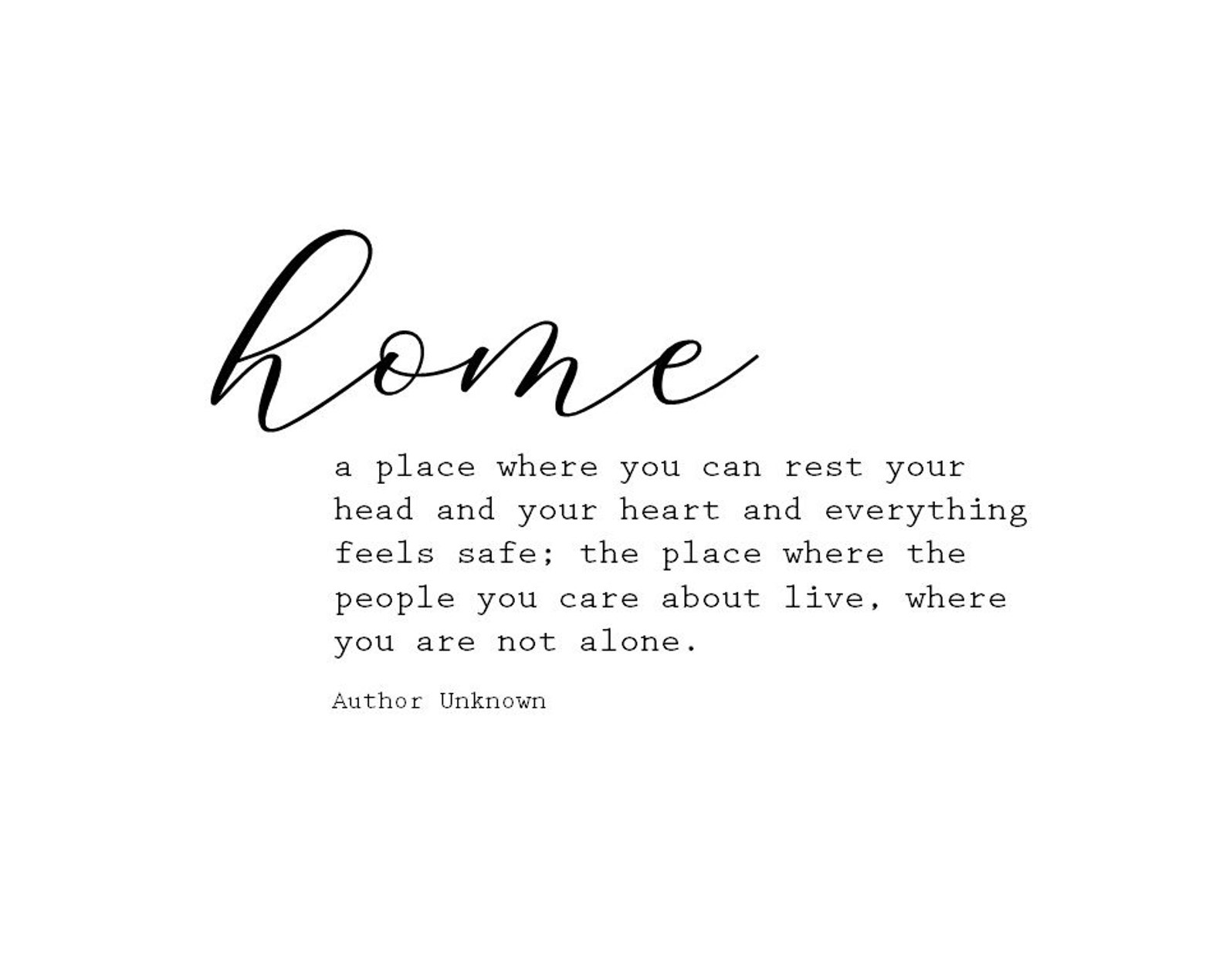 Home Definition Inspirational Wall Art Printable Instant - Etsy