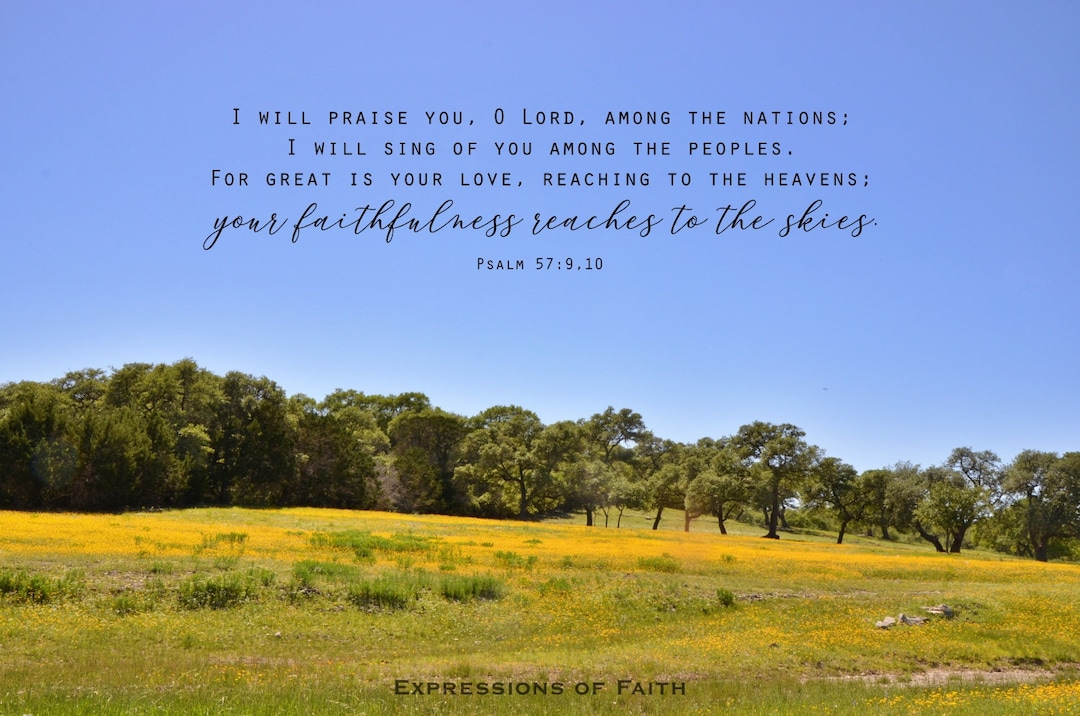 Faithfulness Scripture Wall Art, Psalm 57, Texas Hill Country Fine Art ...